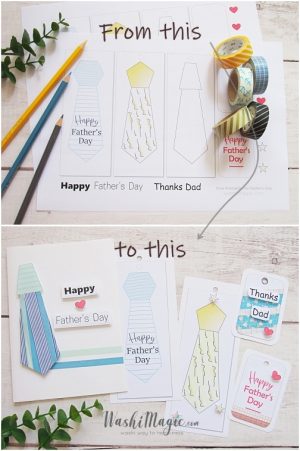 Necktie Printable Bookmarks & Gift Tags for Father’s Day