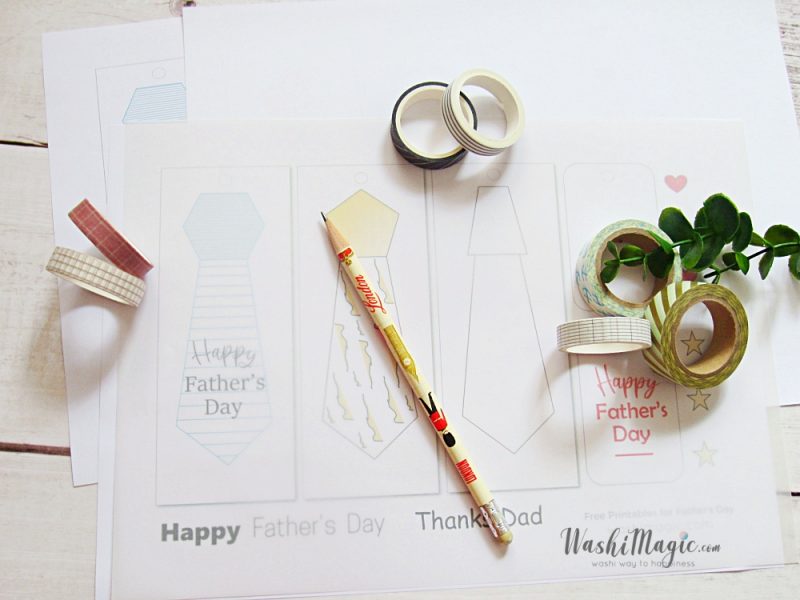 Necktie Printable Bookmarks & Gift Tags for Father’s Day